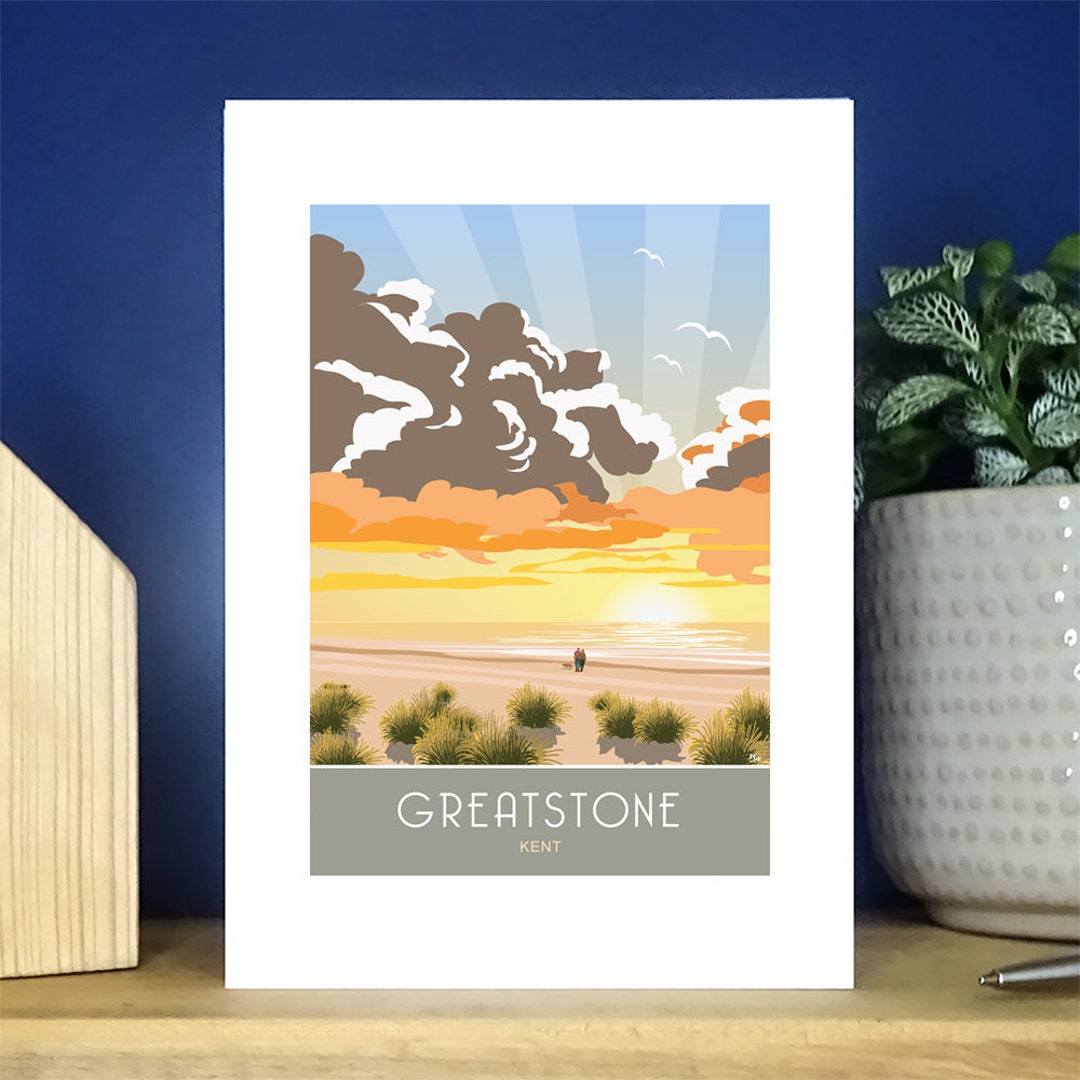 Greatstone Beach, Greetings Card, Sunrise, New Romney, Kent. Portrait ...