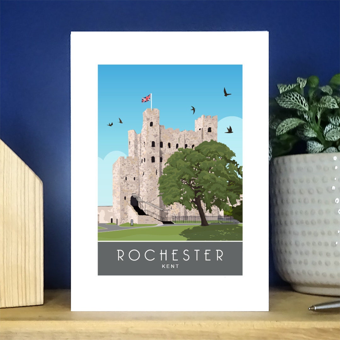Rochester Castle Gardens Portrait Greetings Card. Over 500 to Choose ...