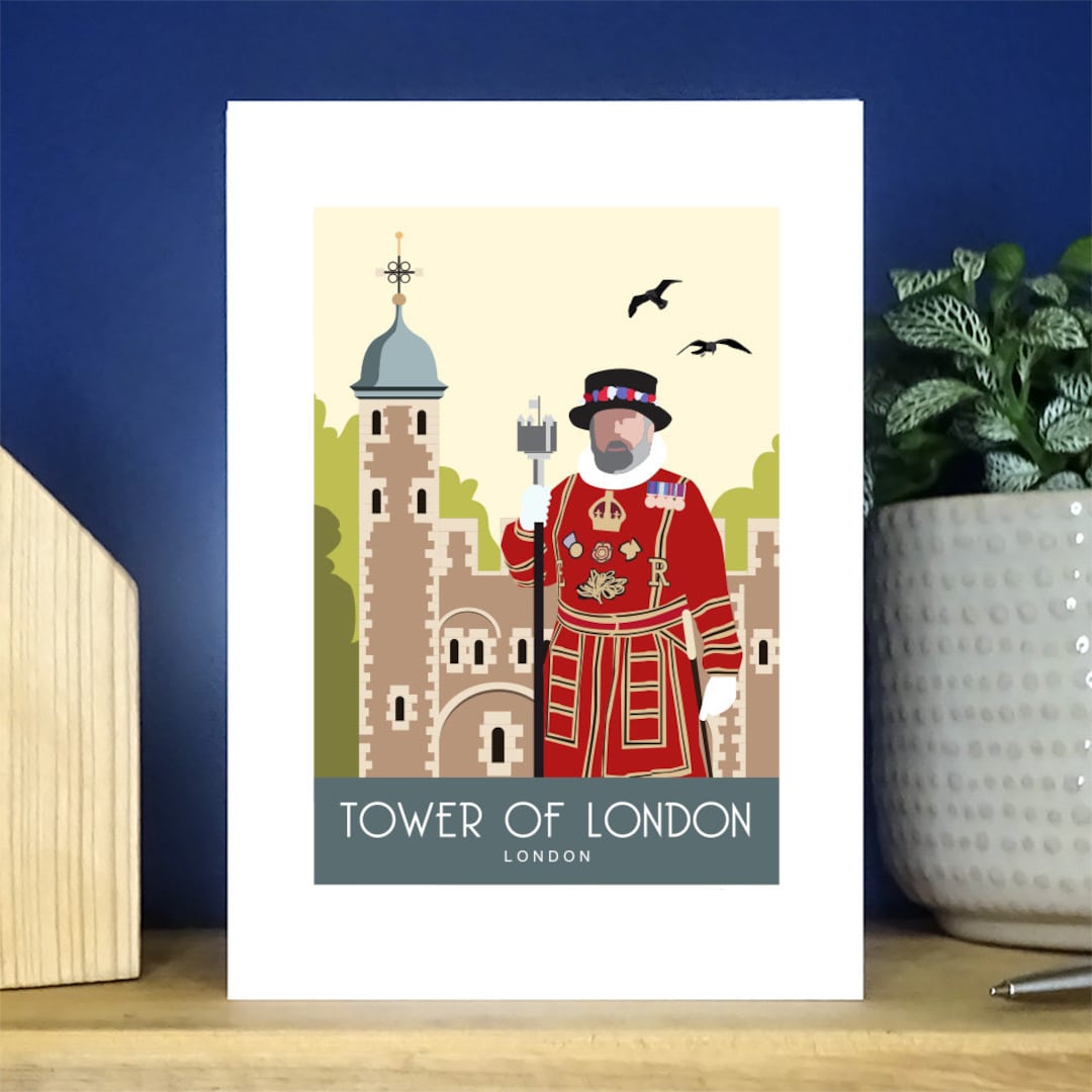 Beefeater Tower of London Portrait Greetings Card. Original Travel ...