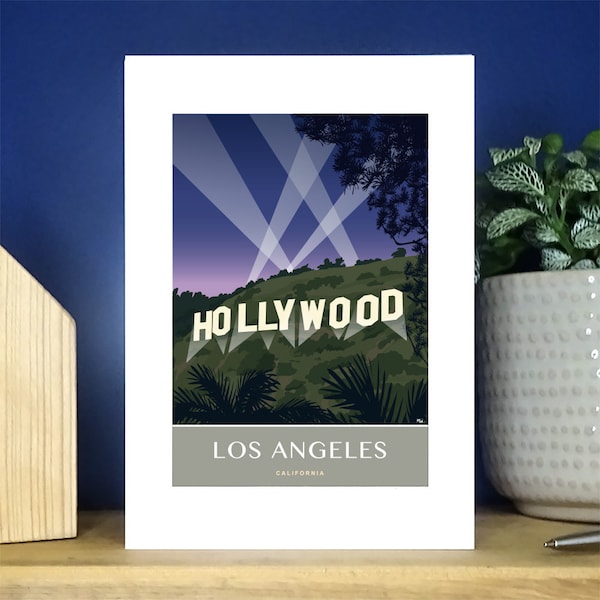 Hollywood Sign Card - Etsy