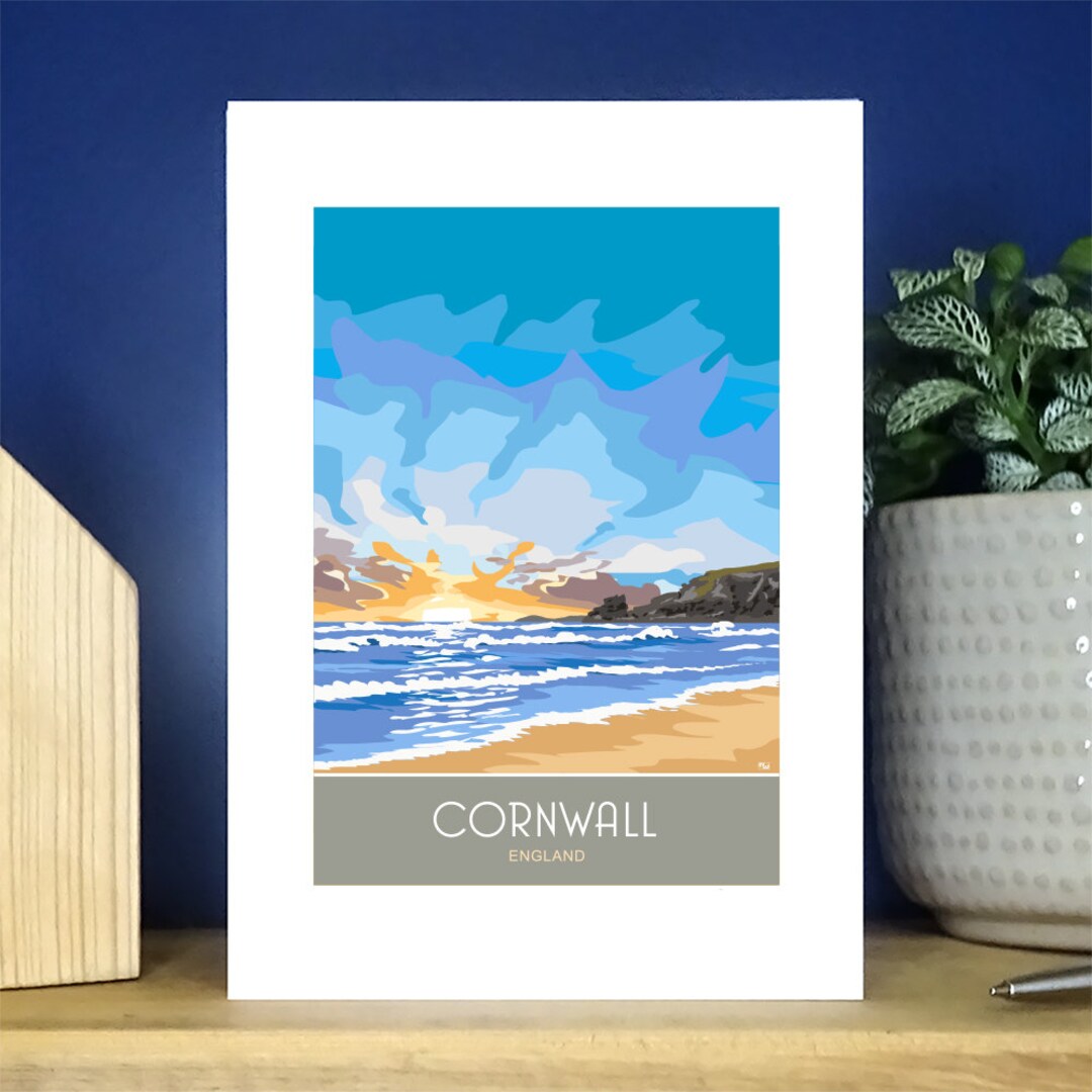 Cornwall Beach Sunset, Sunrise. Portrait Greetings Card. Over 500 to ...