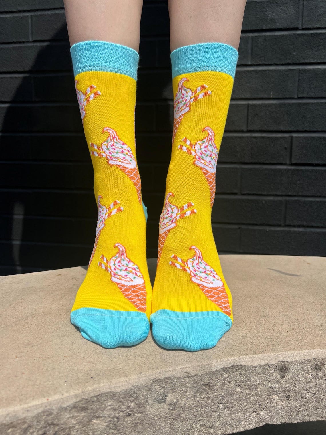 Men's or Ladies, Cotton Rich 'ice Cream Cone ' Socks in 2 Sizes ...
