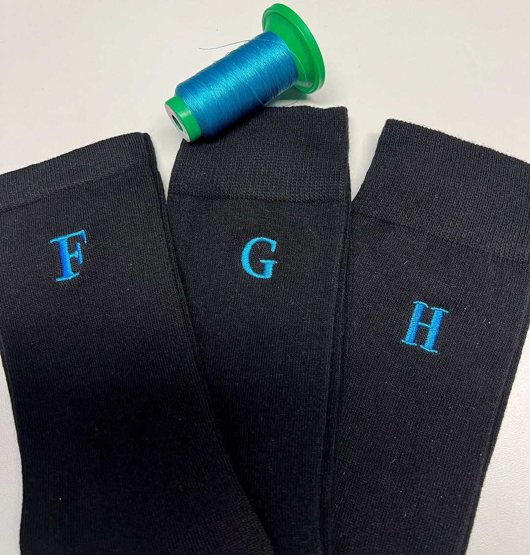 Personalised Embroidered Socks With Initial/monogram Letter. Gift ...