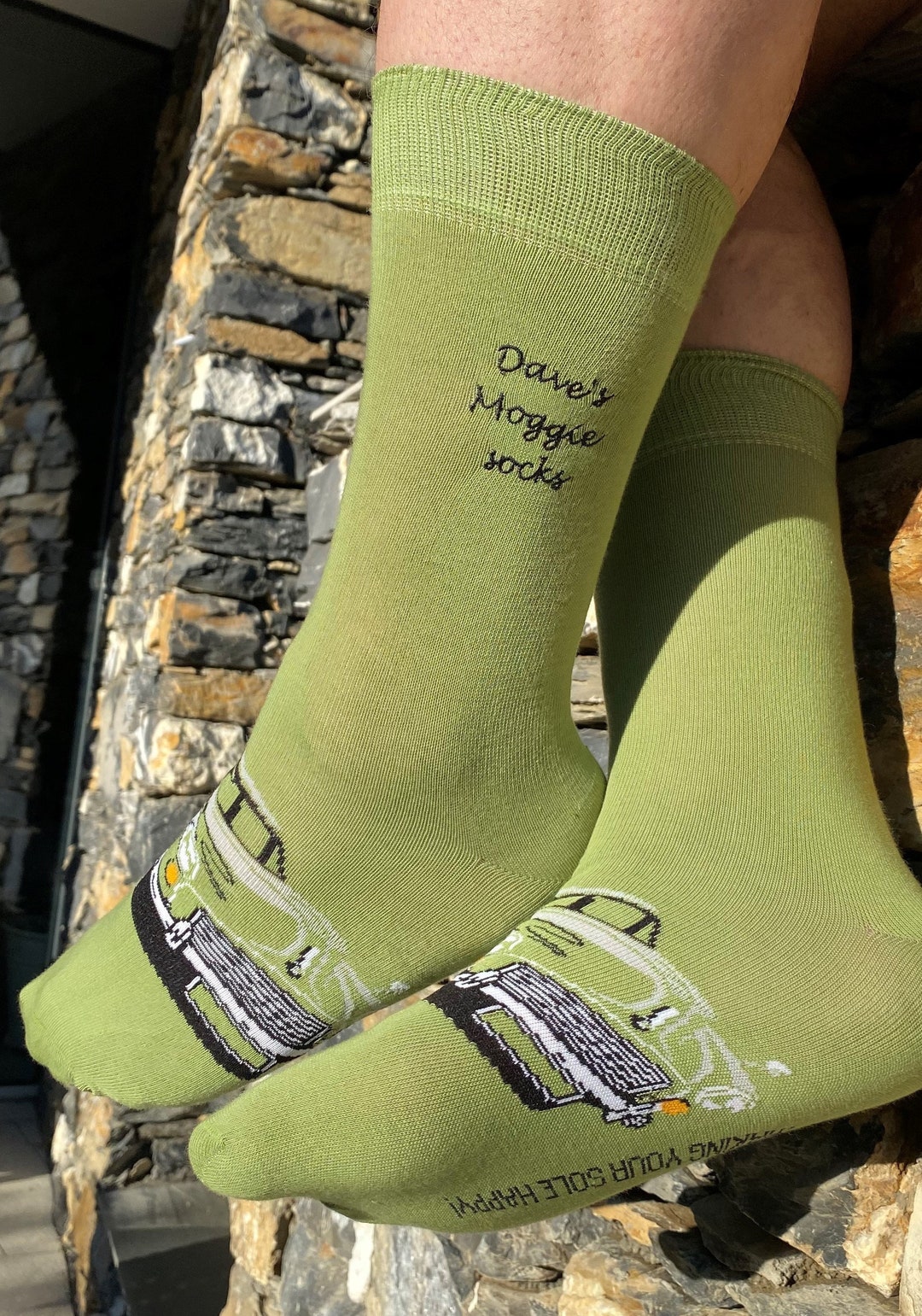 Men's 'moggie Minor' Socks Personalised via Embroidery. Classic Car ...