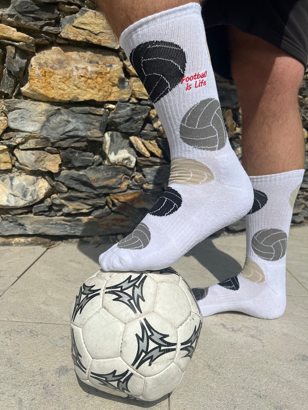 Men's Bespoke Embroidered Football Sports Socks. Made to Order. Crew ...