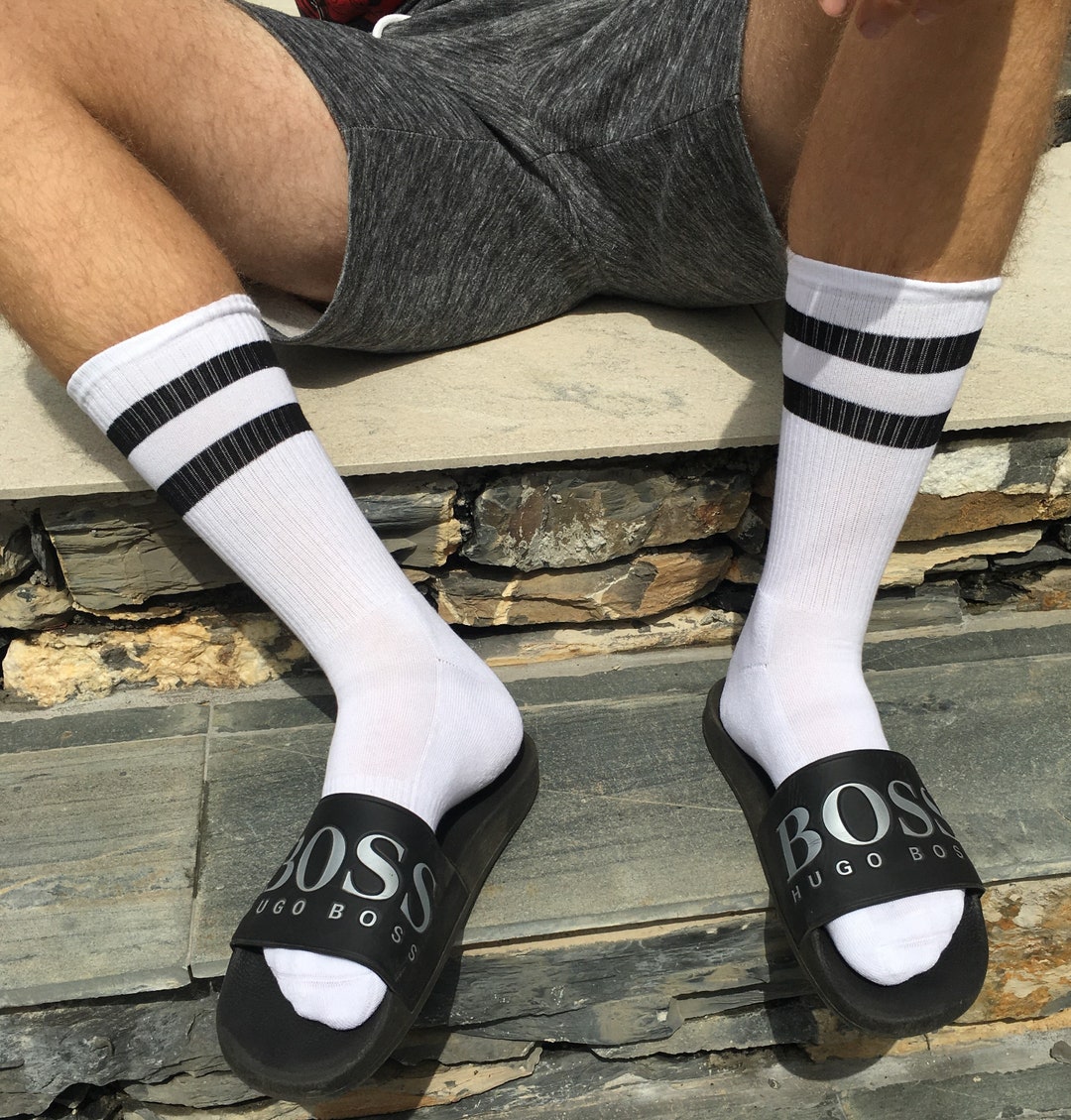 Men's Crew Sport Socks. Gym Socks, Retro Styling, Cotton-rich, Ribbed ...