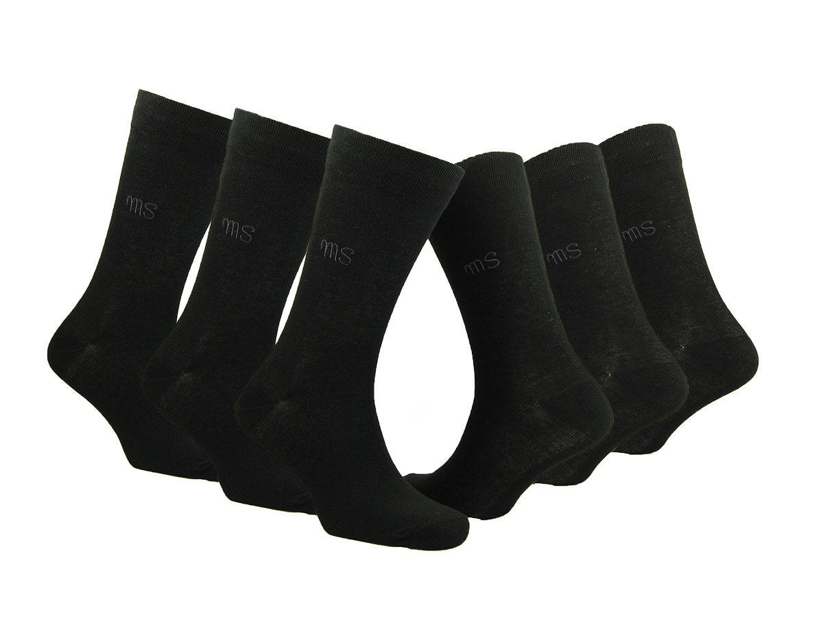 Available in 3 Sizes '3 Pairs Monogram Socks' - Black Socks / X27 ...