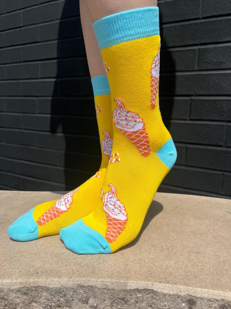 Men's or Ladies, Cotton Rich 'ice Cream Cone ' Socks in 2 Sizes ...