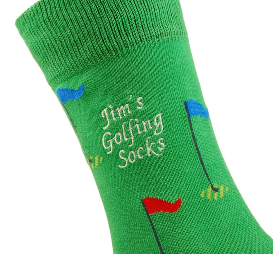 Men's Golf socks personalised via embroidery cotton rich | Etsy
