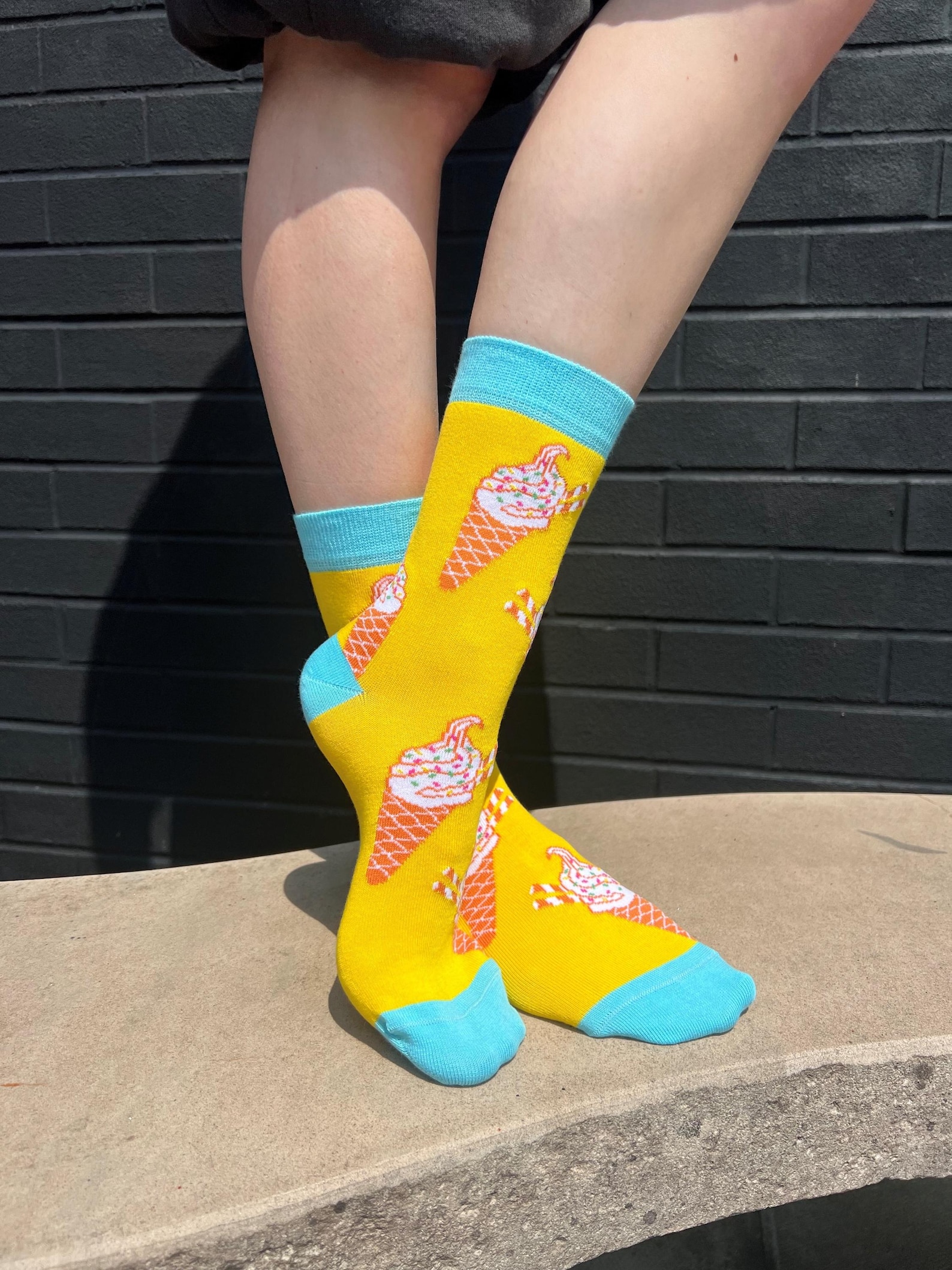 Men's or Ladies, Cotton Rich 'ice Cream Cone ' Socks in 2 Sizes ...