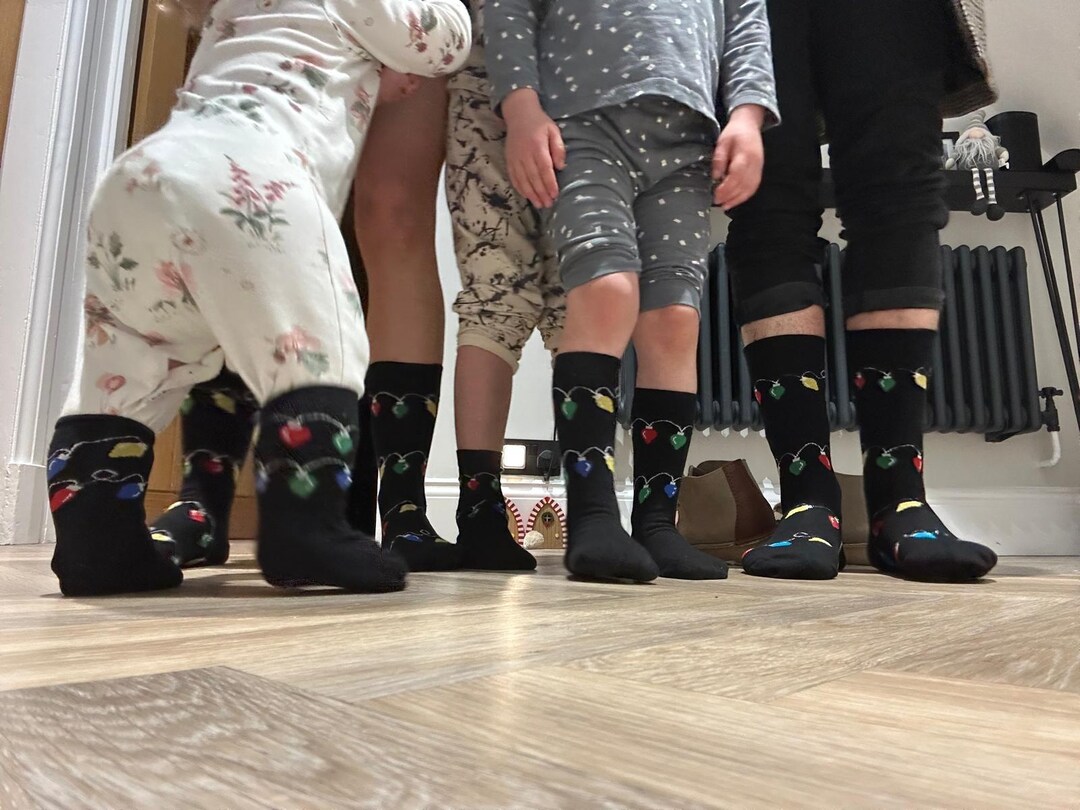 Family 'christmas Lights' Matching Christmas Socks. Men's, Ladies and ...