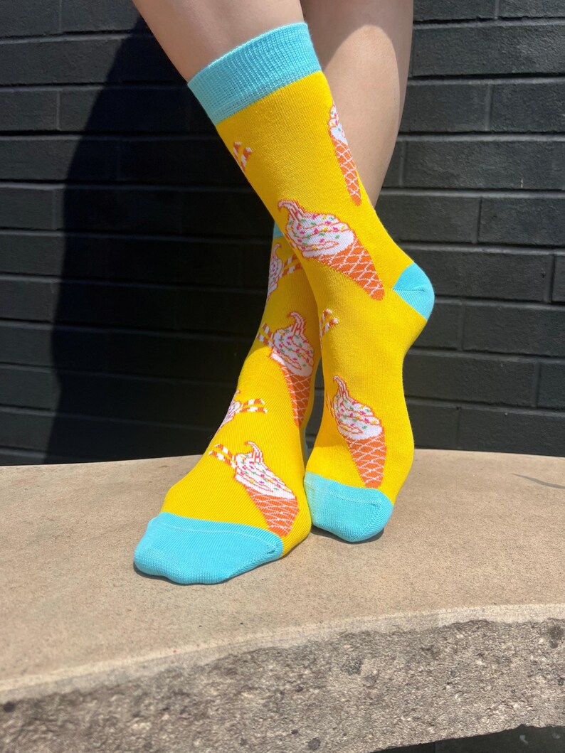 Men's or Ladies, Cotton Rich 'ice Cream Cone ' Socks in 2 Sizes ...