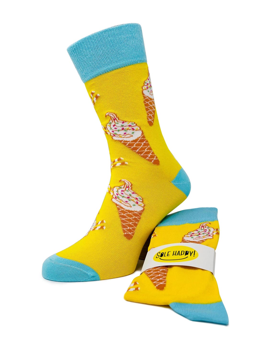 Men's or Ladies, Cotton Rich 'ice Cream Cone ' Socks in 2 Sizes ...