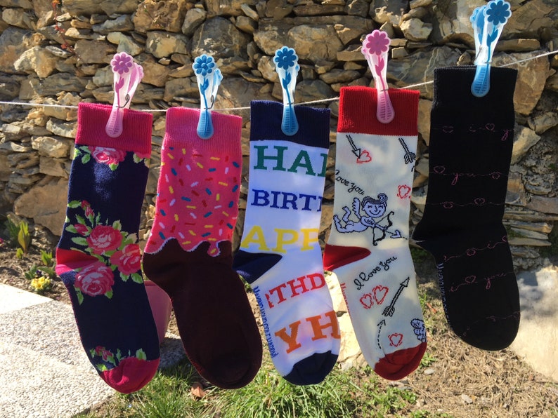 Men's or Ladies, Cotton Rich 'happy Birthday' Socks in 2 Sizes. Novelty ...