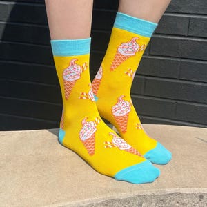 Men's or Ladies, Cotton Rich 'ice Cream Cone ' Socks in 2 Sizes ...