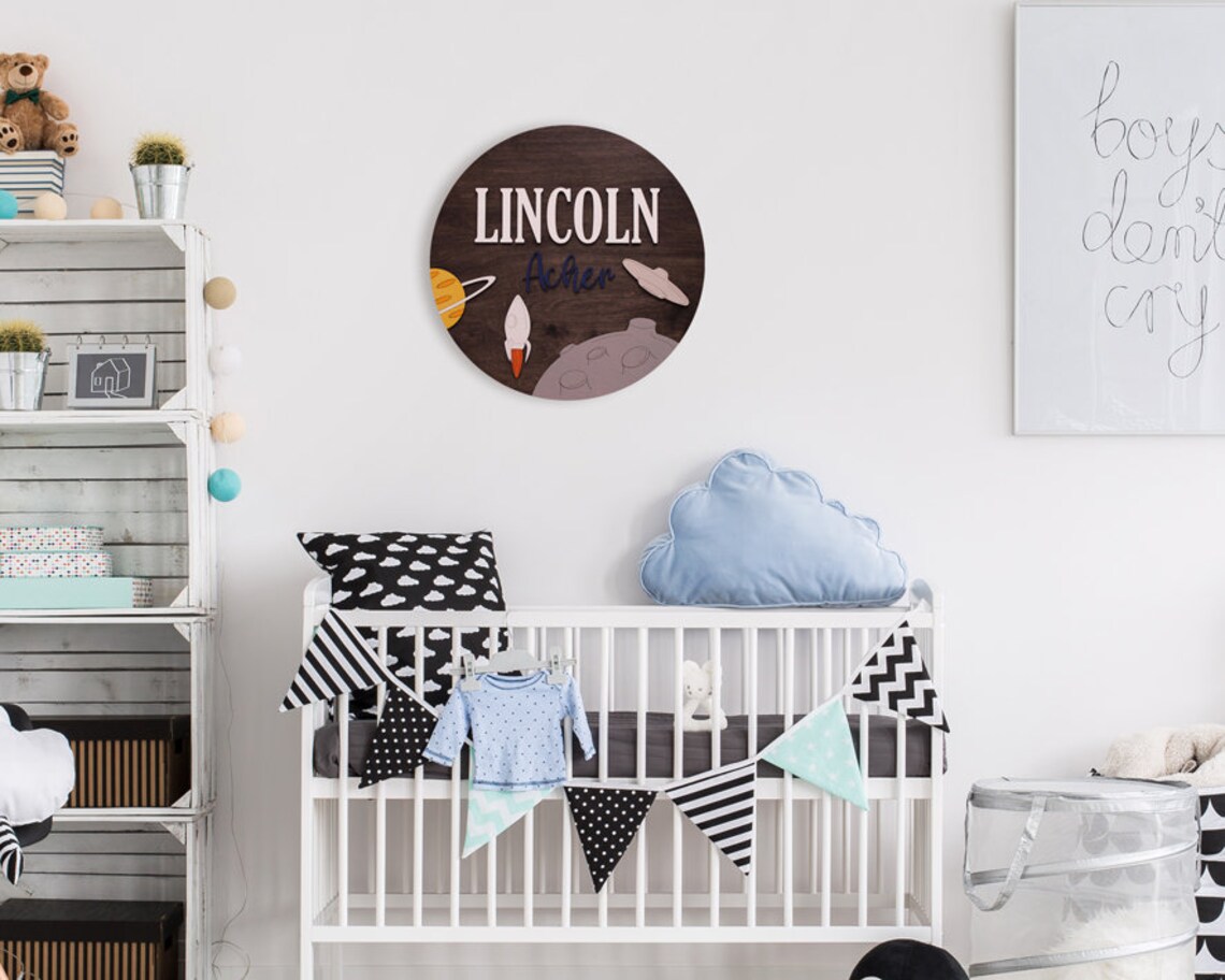 Wooden Name Sign Personalized Name Sign Custom Round Sign - Etsy