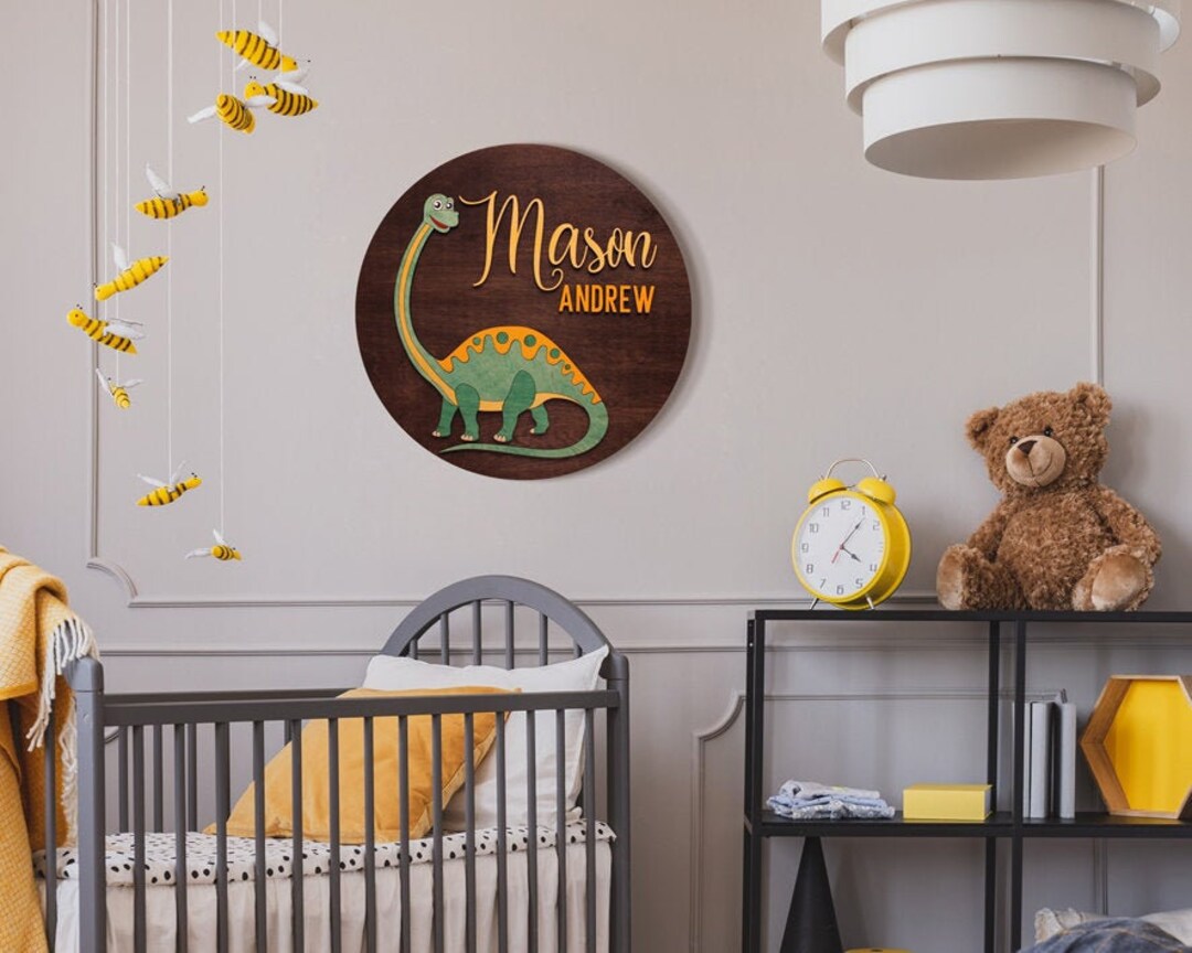 Dinosaur Name Sign Dino Room Decor Dinosaur Longneck Sign - Etsy