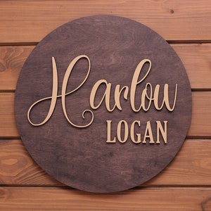 Round Name Sign Custom Name Sign Nursery Name Sign Baby | Etsy