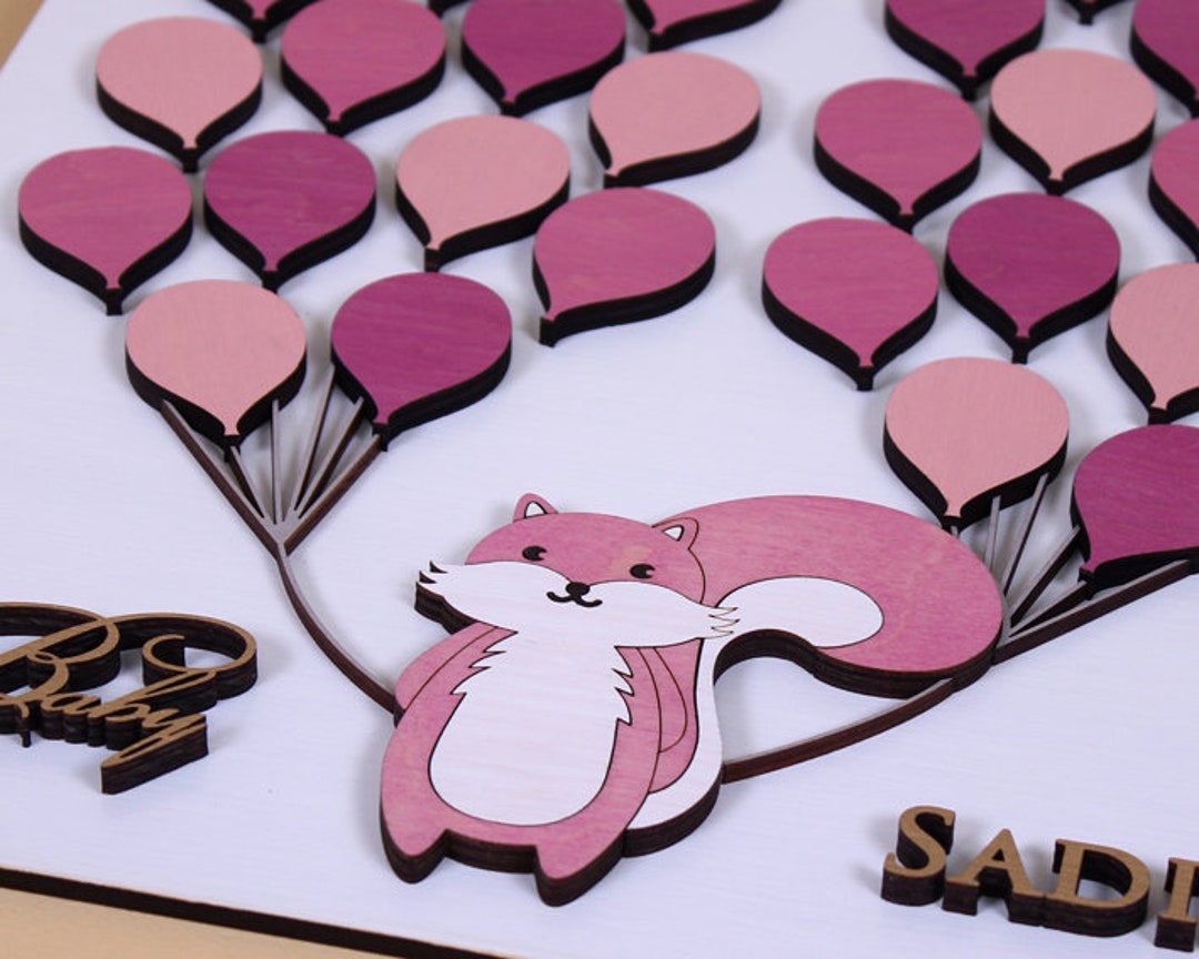 Woodland Baby Shower, Squirrel Shower Decor, Guest Book Alternative, 3D ...