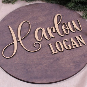Round Name Sign Custom Name Sign Nursery Name Sign Baby | Etsy
