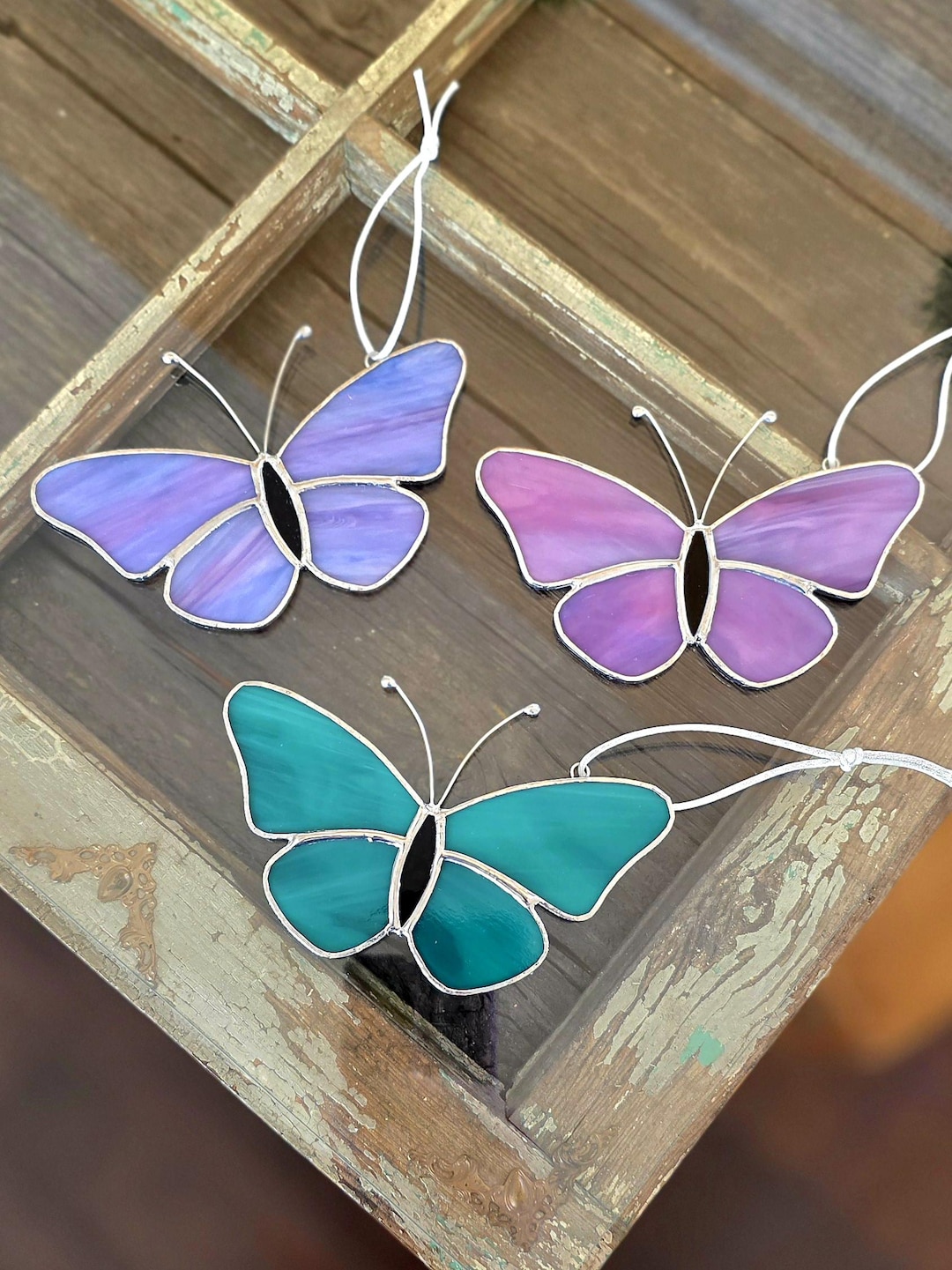 Stained Glass Butterfly Sun-catchers - Etsy