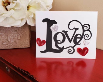 3D Handmade Card Quilling Card Quilled Kissing Couple Love - Etsy