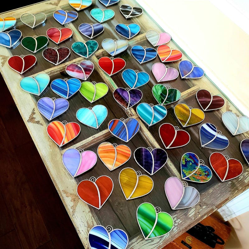 Stained Glass Hearts - Etsy