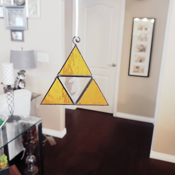 Zelda Triforce Symbol Stained Glass Zelda Triforce Ornament | Etsy