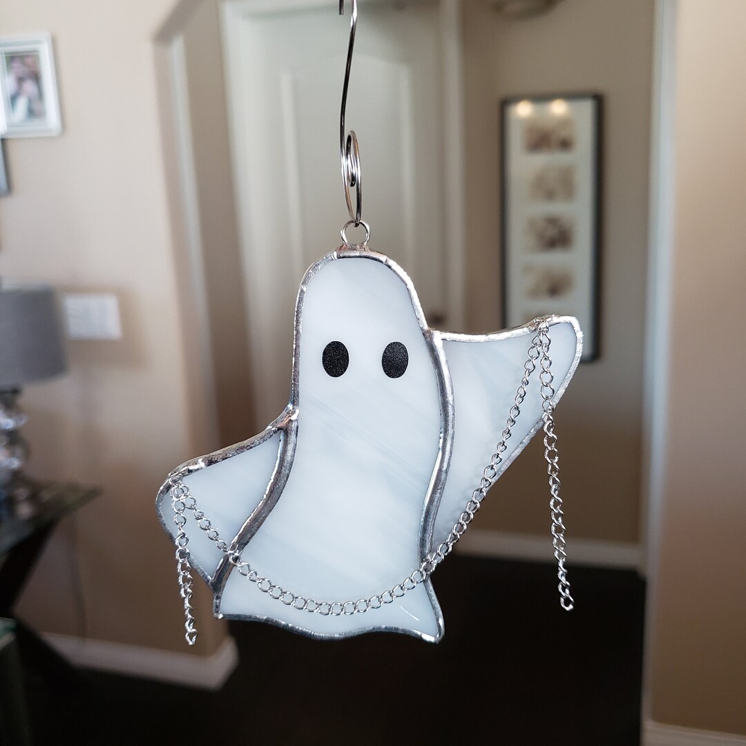 Stained Glass Ghost With Chain - Dancing Ghost - Etsy