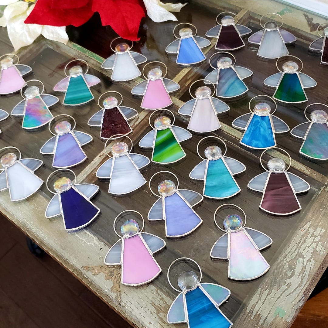 Stained Glass Angel Christmas Ornament, Angel Christmas Tree Ornament ...