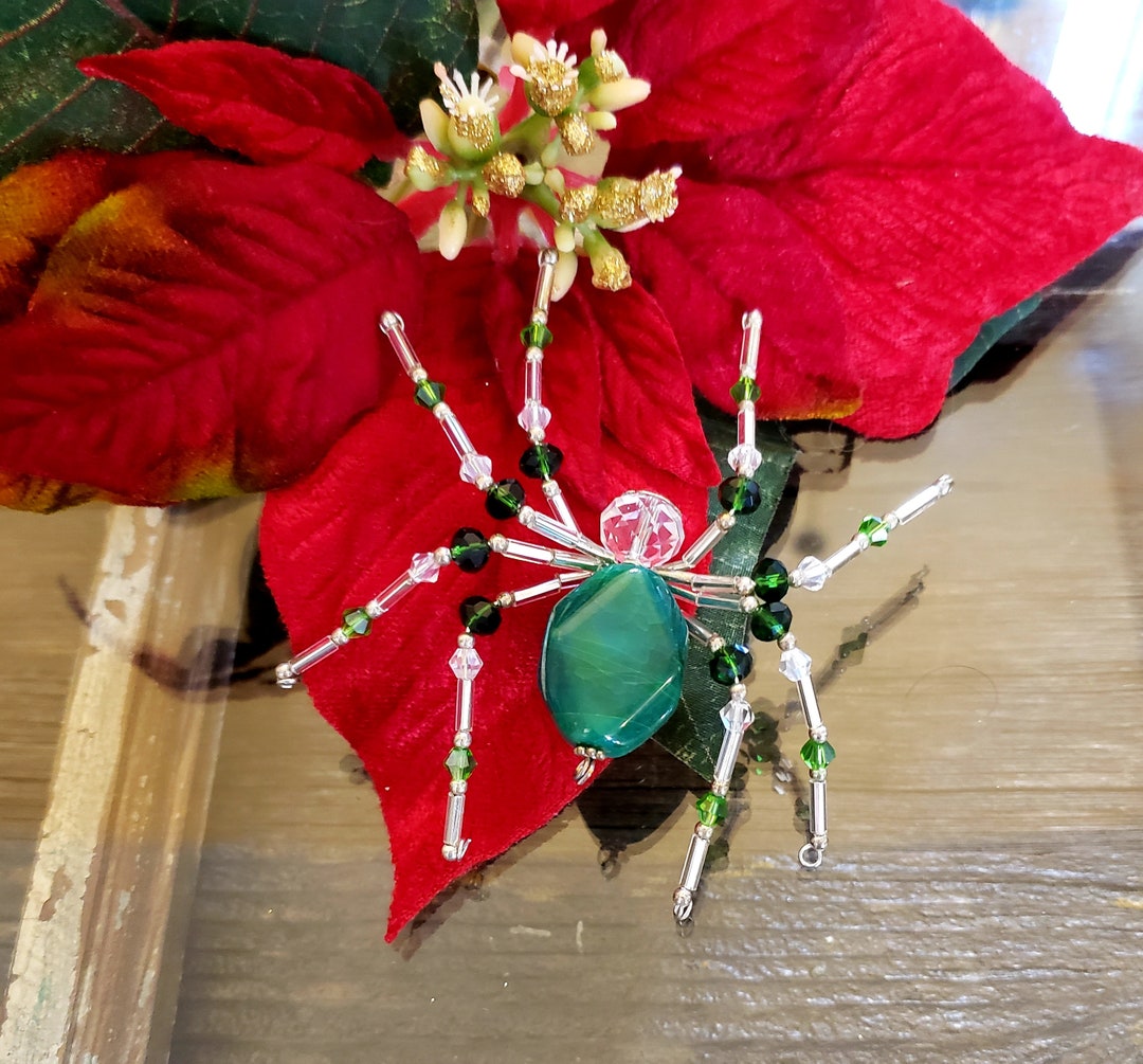 Beaded Spider Christmas Spider Good Luck Ornament Spider Fridge Magnet ...