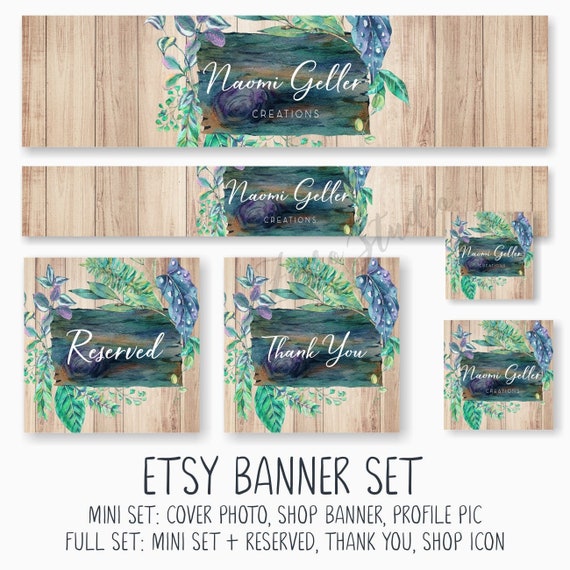 Etsy Banner Set Rústico Floral Banner Peonies Roses Flores de | Etsy