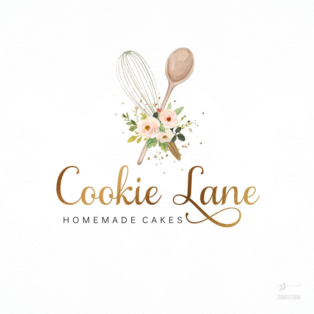 Paper & Party Supplies Premade Logo Baking Logo Bakery Logo Whisk Logo ...