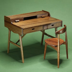 1/6 Scale Miniature Handmade Precious Wooden Mid-modern Design Desk for ...