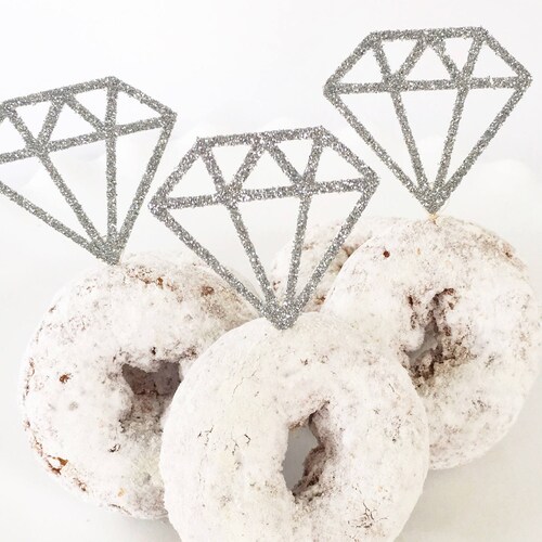 Diamond Ring Donuts / Diamond Cupcake Toppers / Diamond Donut - Etsy