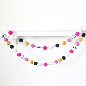 Halloween Felt Ball Garland Pink Halloween Garland Hey Boo Ghouls Rule ...