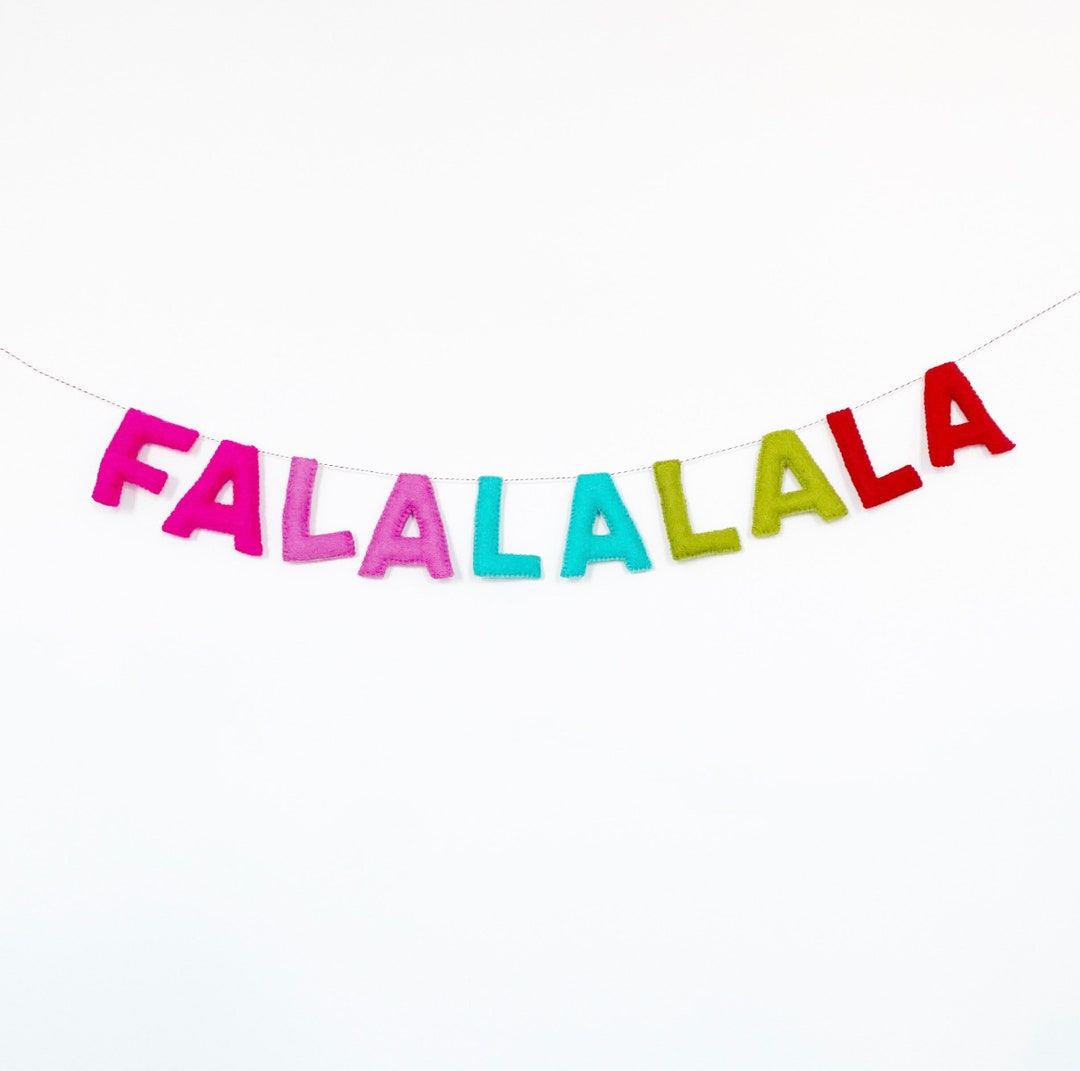 Falalalala Felt Banner | Merry and Bright | Christmas Banner ...