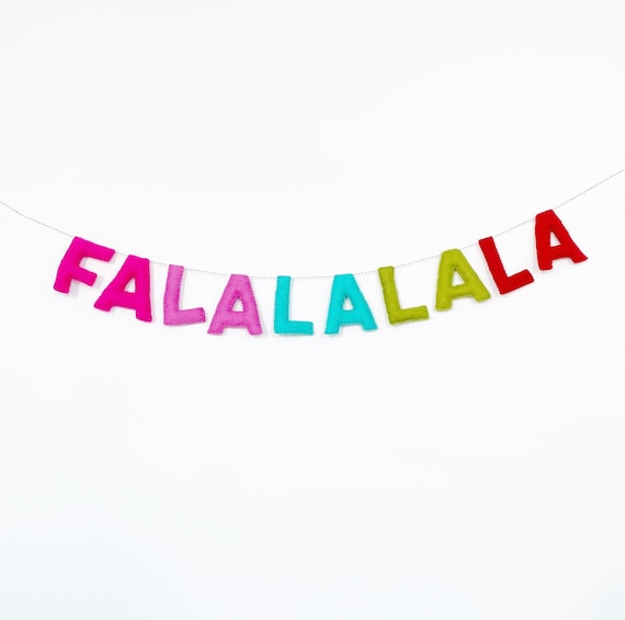 Falalalala Felt Banner Merry and Bright Christmas Banner | Etsy
