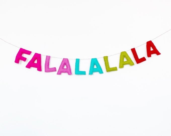 Falalalala Felt Banner Merry and Bright Christmas Banner Christmas ...