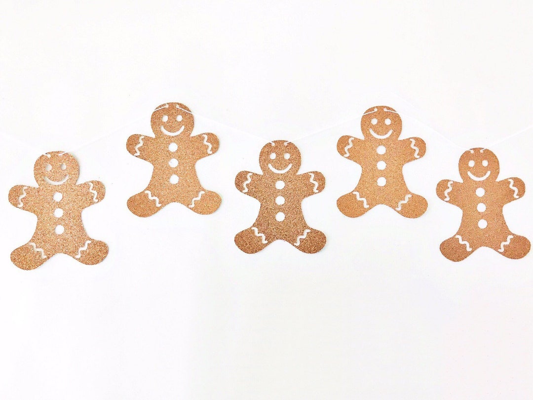Glitter Gingerbread Man Banner Gingerbread Garland Gingerbread ...