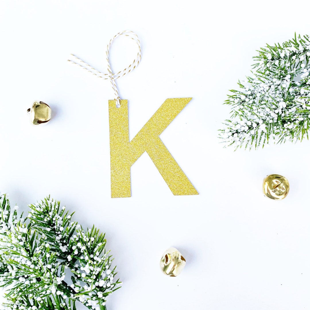 Gold Glitter Letter Tags Custom Alphabet Glitter Tag Glitter Gift Tag ...