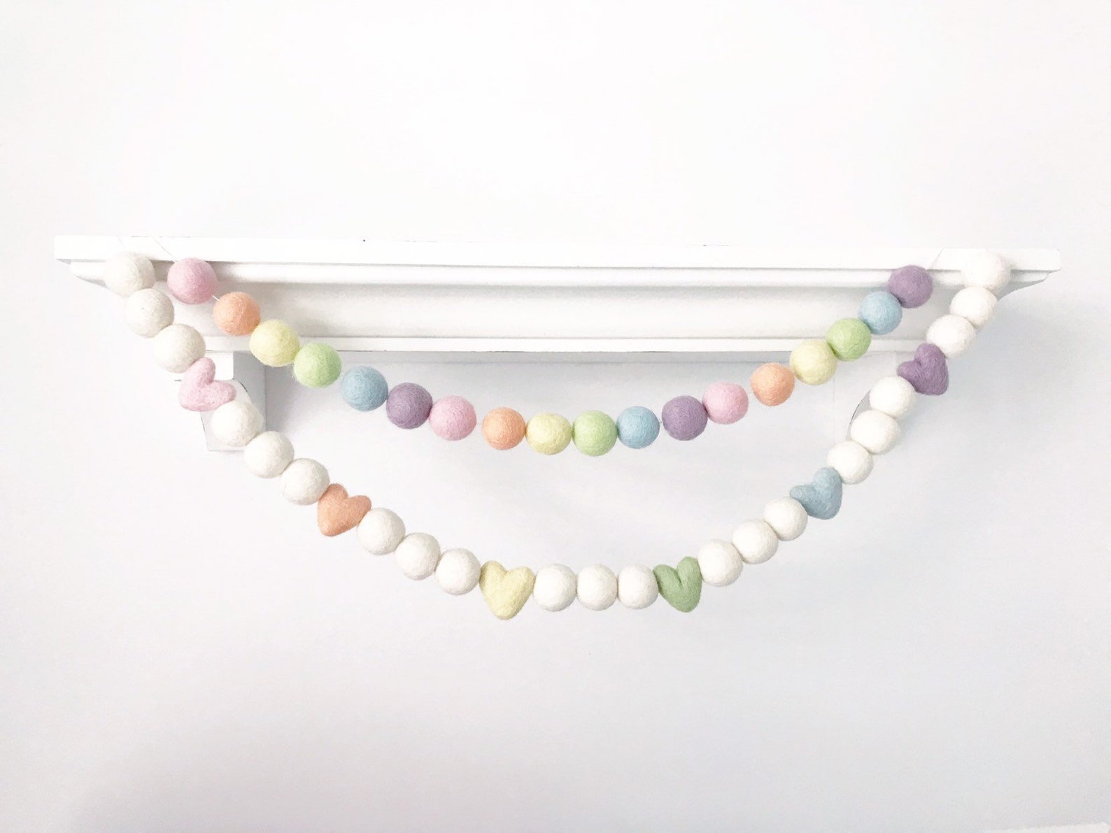 Candy Hearts Garland / Pastel Rainbow Garland / Heart Felt - Etsy