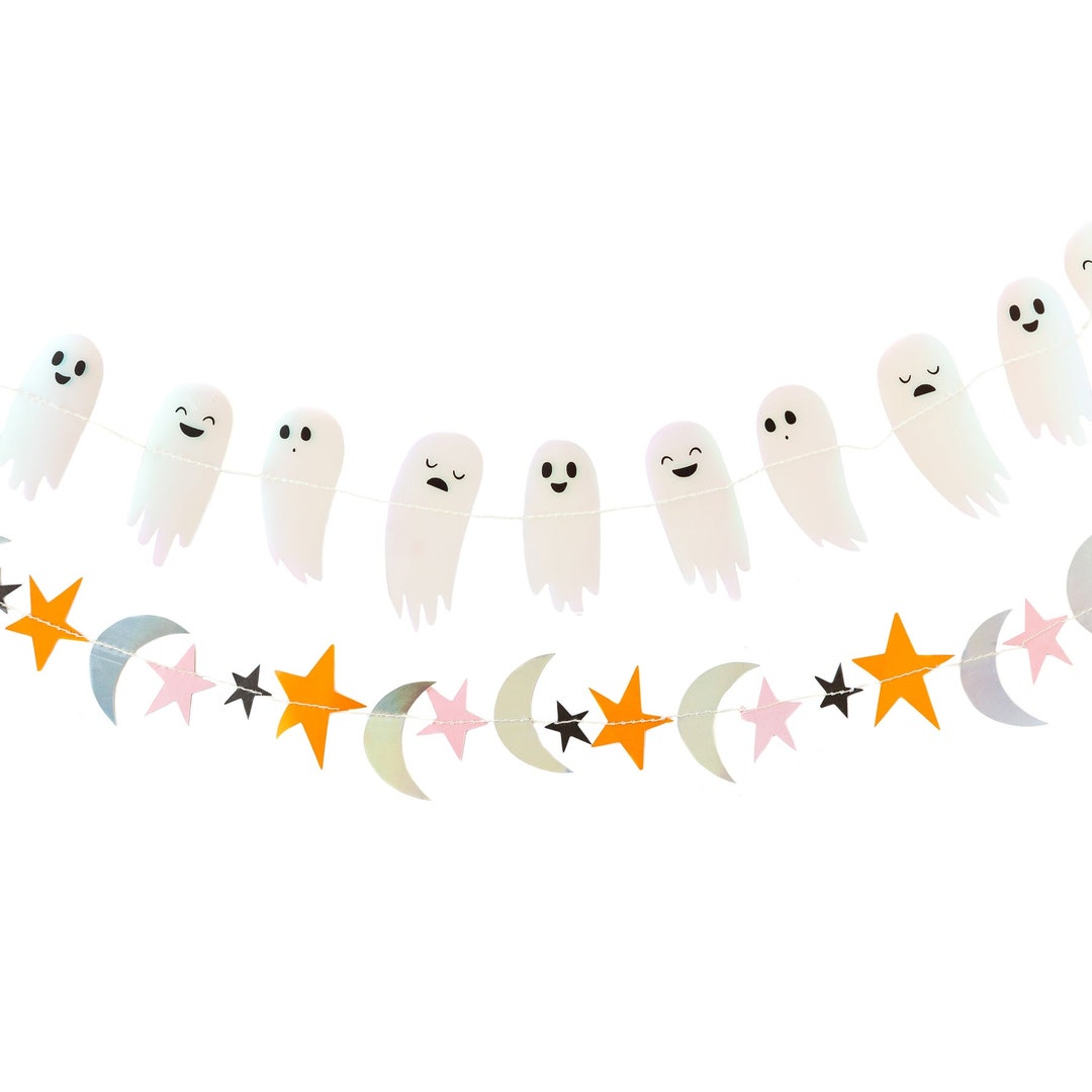 Happy Haunting Iridescent Mini Banner Set Ghost Banner Set Stars and ...