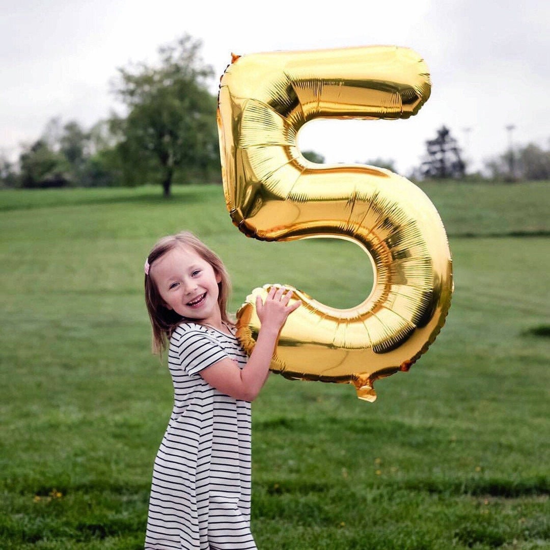 Jumbo Gold Number 5 Balloon 5th Birthday Balloon Birthday - Etsy