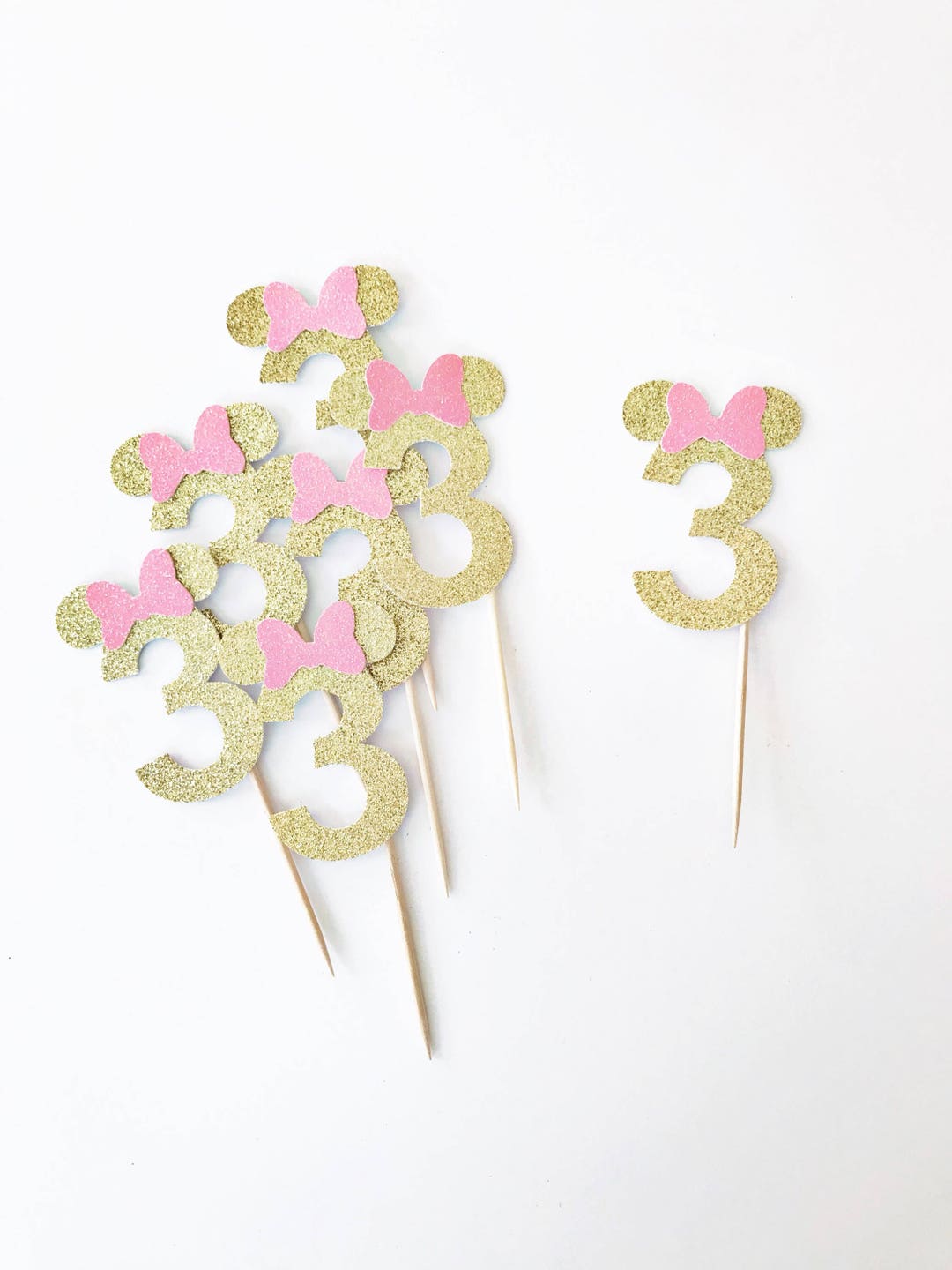 Minnie Mouse Cupcake Toppers / Minnie 3rd Birthday / Minnie Mouse ...