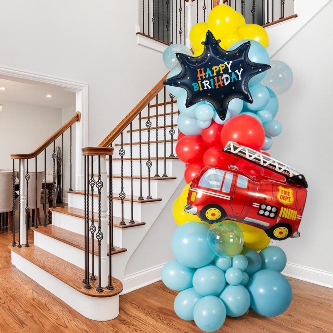 Fire Truck Balloon Fire Engine Balloon Firetruck Birthday Balloon ...