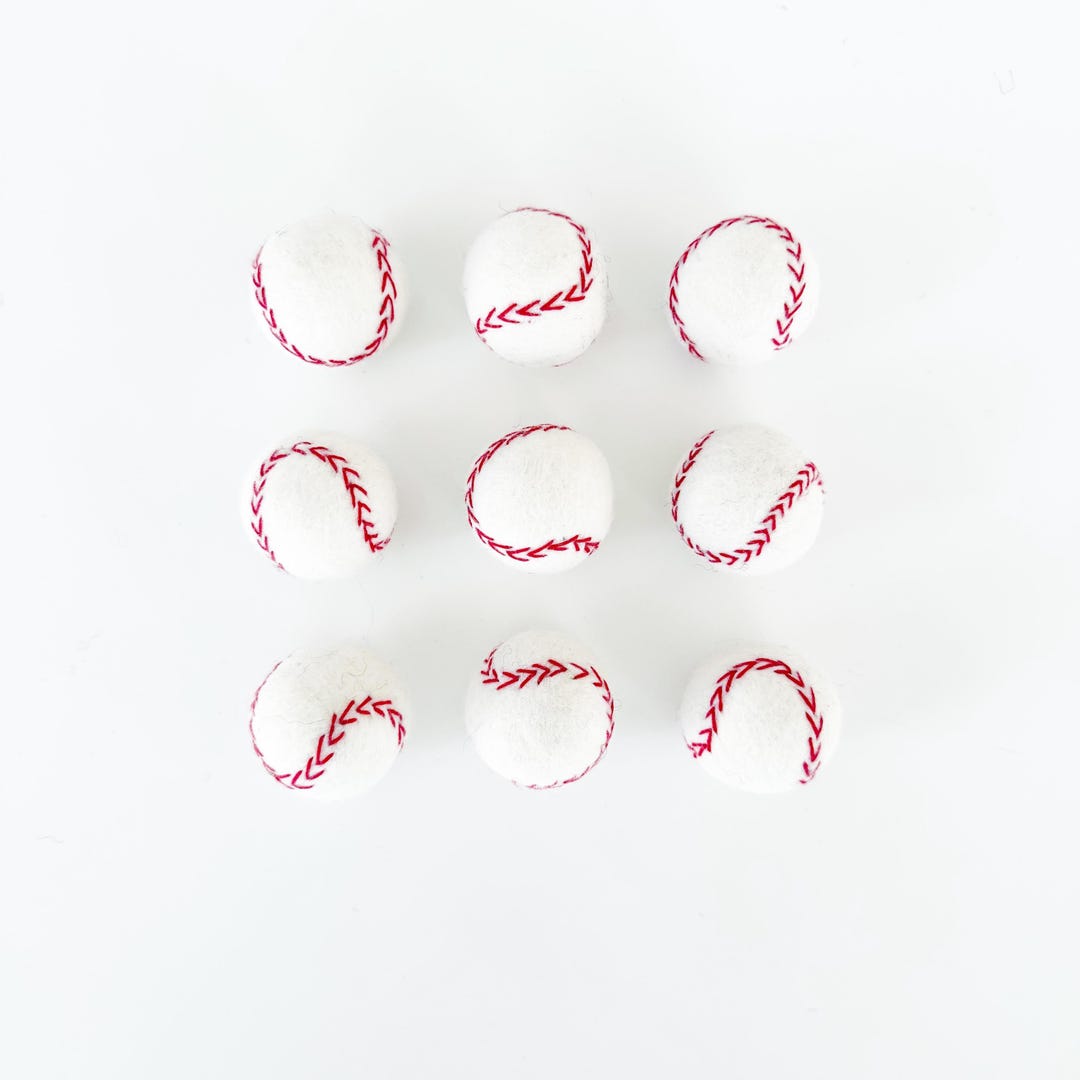 Felt Baseballs | Baseball Felt Balls | Baseball Garland DIY - Etsy