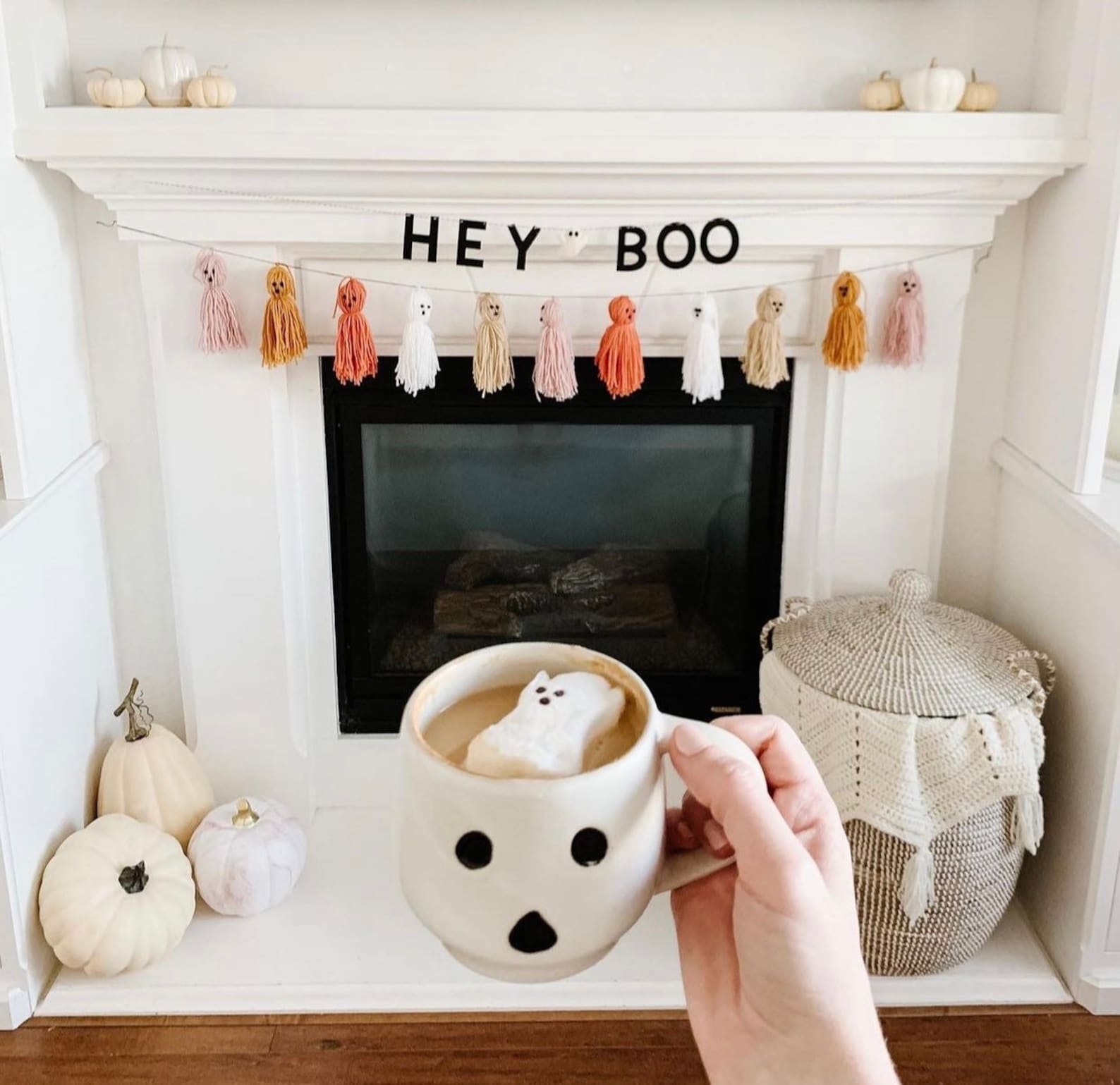 Hey Boo Banner With Felt Ghost Halloween Banner Halloween - Etsy Canada