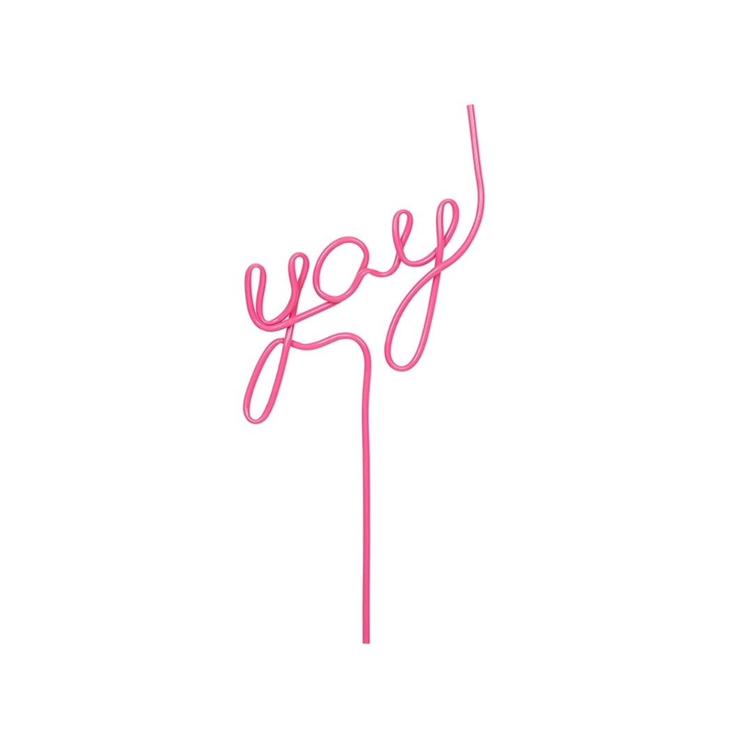 Pink Yay Straw Plastic Straw Reusable Straw Bachelorette Party Straw ...