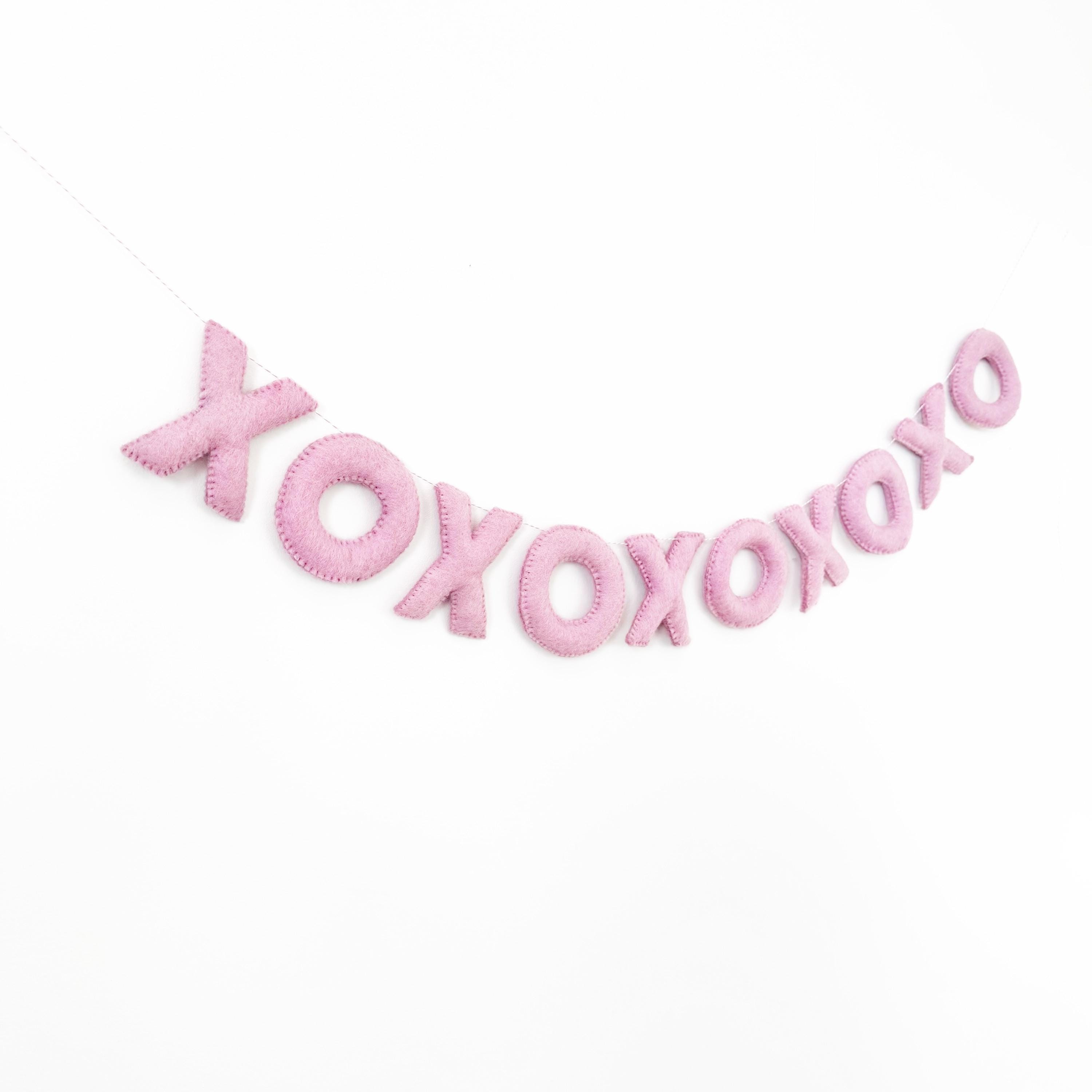 Pink Xo Felt Banner | Valentine Garland | Valentine’s Day Banner | Pom ...